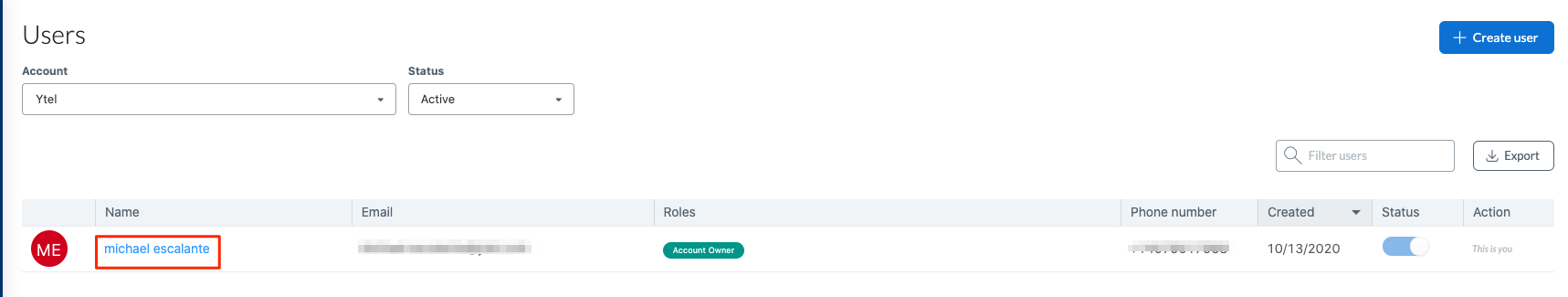 Account & User Management - Add/Remove & Permissions – Ytel Account & User Management - Add/Remove & Permissions – Ytel