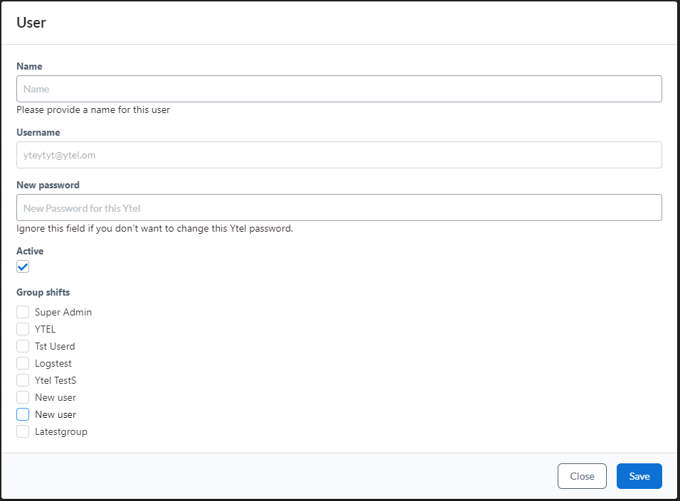 Creating an Administrator User – Ytel