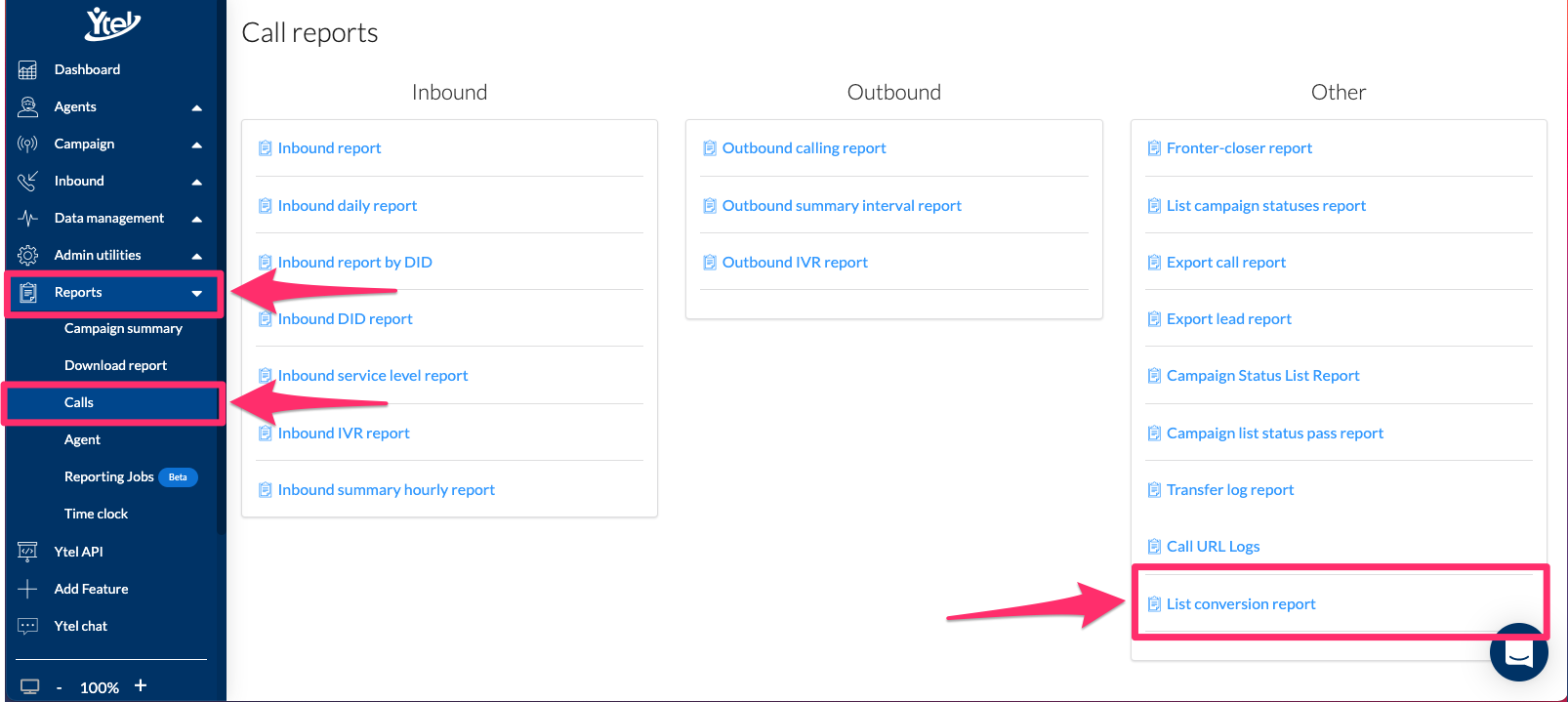Contact Center List Conversion Report – Ytel