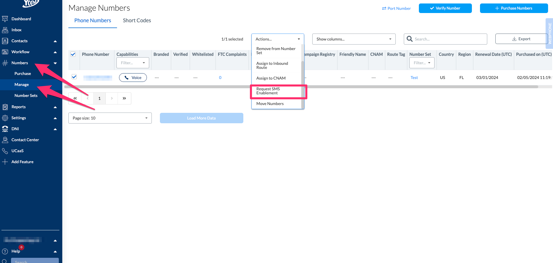 Acquiring SMS Enabled Numbers – Ytel